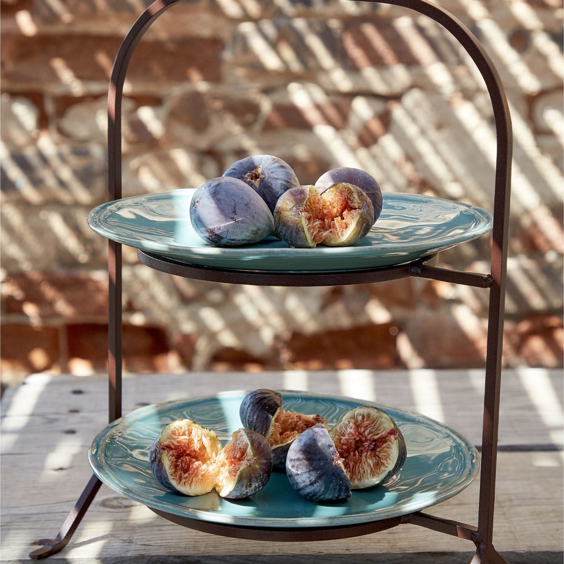 Costa Nova 2-Tiered Plate Stand – Elegant Painted Metal Stand Made in ...
