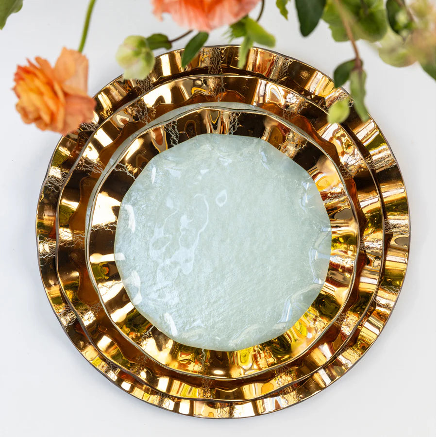Ruffle Dinner Plate by Annieglass – 24K Gold or Platinum Rimmed ...